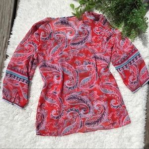 new directions | Tops | New Directions Blouse Paisley Boho 34 Sleeve S ...